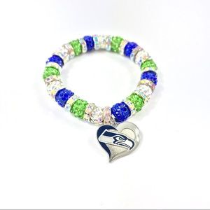 Seahawks | Jewelry | Rhinestone Bling Seattle Seahawks Charm Bracelet ...
